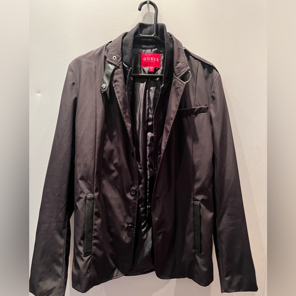 Guess | Suits & Blazers | Padded Black Waterresistant Blazer With ...